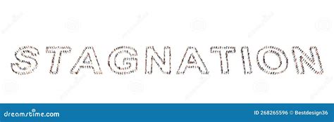 Large Community Of People Forming The Word Stagnation 3d Illustration Metaphor For Declining