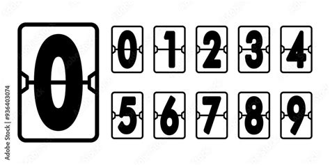 Numbers In Flip Clock And Countdown Counter Style Flip Clock Scoreboard Template Timer Watch