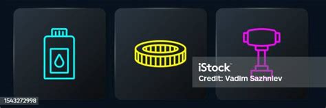 모터 기계 오일 기어 시프터 및 자동차 에어 필터용 라인 캐니스터를 설정합니다 검은색 사각형 버튼입니다 벡터 가솔린에 대한 스톡 벡터 아트 및 기타 이미지 Istock