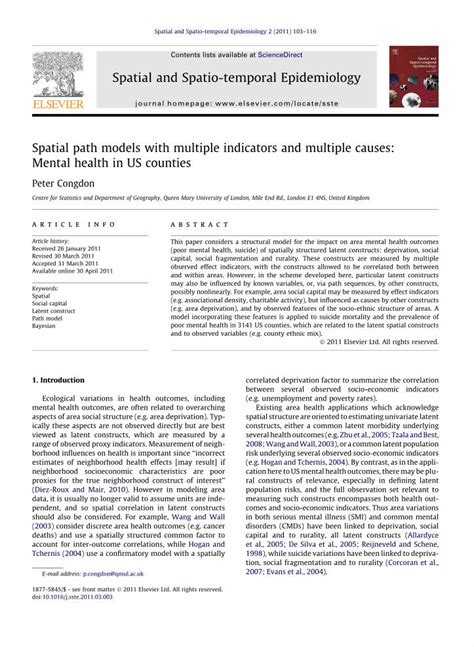 pdf spatial path models with multiple indicators and multiple causes