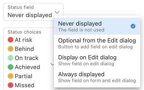 Objective Status Field Kutano