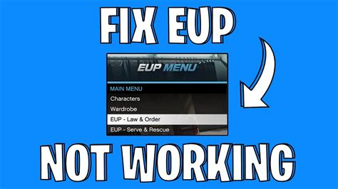 How To Fix Eup Menu Not Loading In Your Game Eup Menu Not Working Fix 2025 Youtube