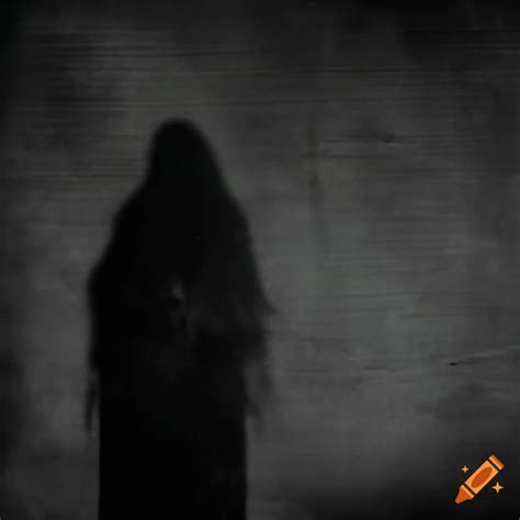 Vintage Gothic Scene With Shadowy Figure In A Scary Graveyard Setting