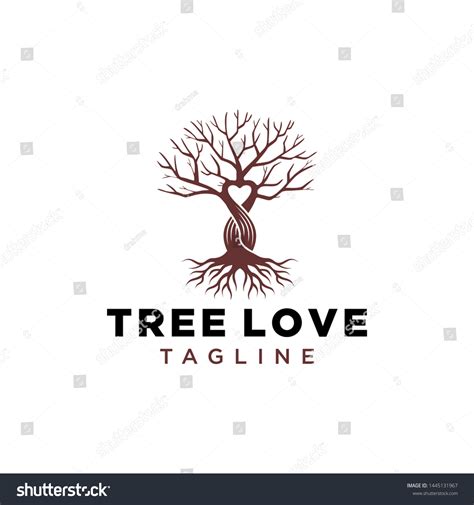 Tree Love Logo Design Vector Stock Vector Royalty Free 1445131967 Shutterstock
