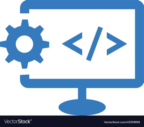 code html management icon blue color symbol vector image