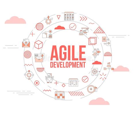 Agile Development Concept With Icon Set Template Banner And Circle Round Shape Stock