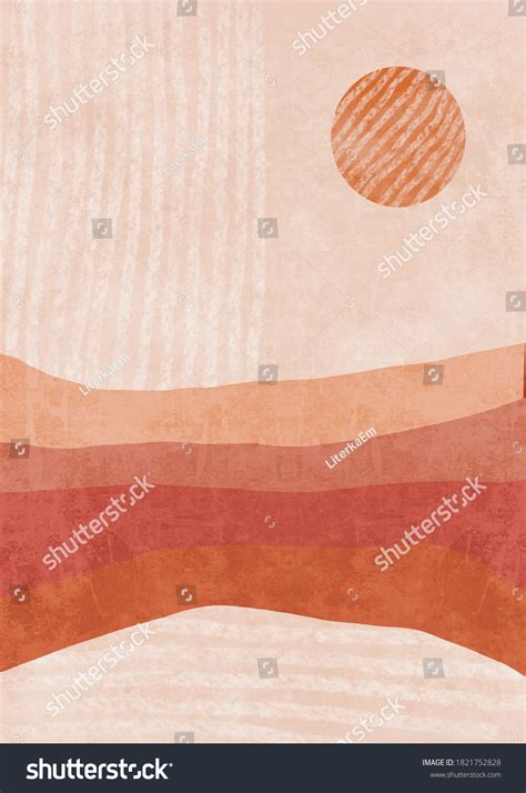 보호 포스터 파스텔 추상 아트 조경 스톡 일러스트 1821752828 Shutterstock