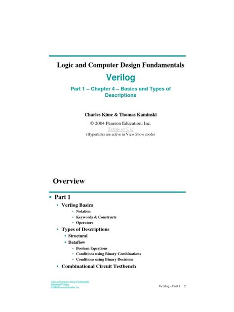 Verilog Logic And Computer Design Fundamentals Pdf Electronic Design Digital Electronics