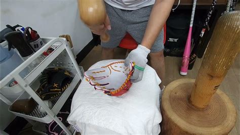 제트 레플리카 외야글러브 부드럽게 작업했어요~ 핑크 배트 구경해요~ Youtube