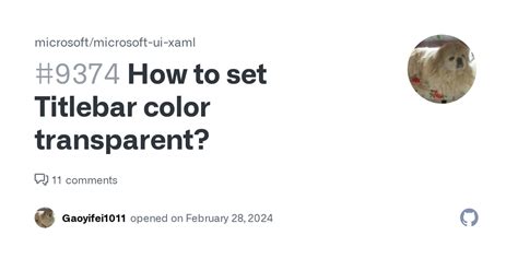 How To Set Titlebar Color Transparent Issue 9374 Microsoft Microsoft Ui Xaml GitHub