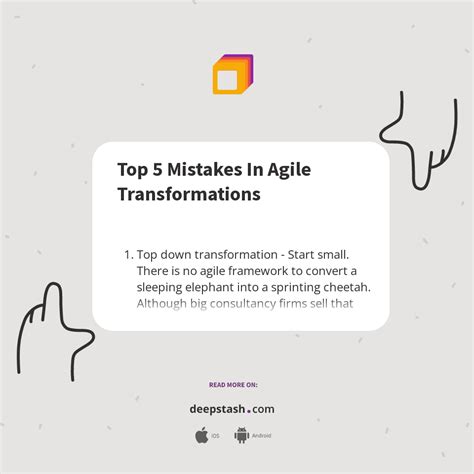 Top 5 Mistakes In Agile Transformations Deepstash