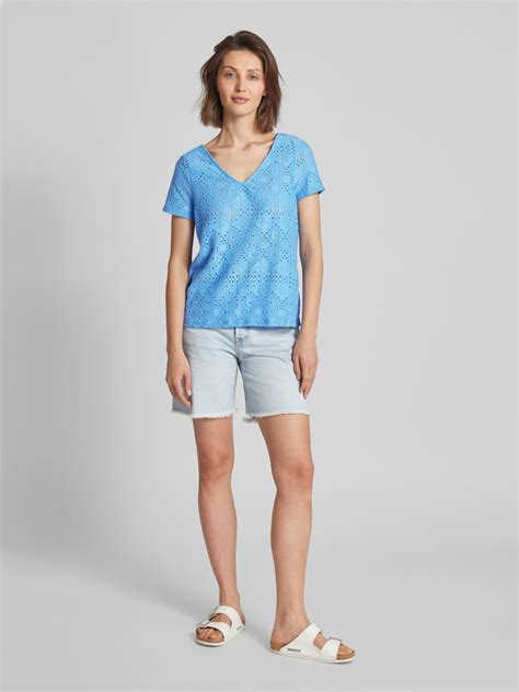 Object T Shirt Mit Lochstickerei Modell Feodora Blau Online Kaufen