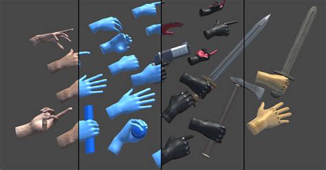 Realistic Hands Animated For Vr 3d Characters Unity Asset Store