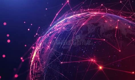 Digital Globe With Glowing Connections And Network Lines Representing Global Communication Stock