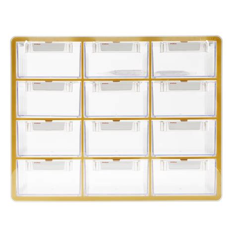 Sysmax 桌上型多用途系統收納盒12格抽屜 黃色 Costco 好市多