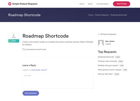 Simple Feature Requests Free User Feedback Board Wordpress Plugin