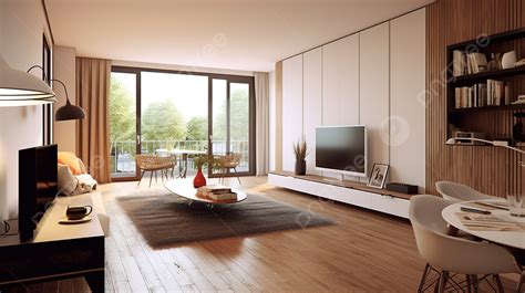 목재 판넬과 화려한 석고 디테일을 갖춘 세련된 아파트의 3d 렌더링 천장 빈 집 방 창문 배경 일러스트 및 사진 무료 다운로드 Pngtree