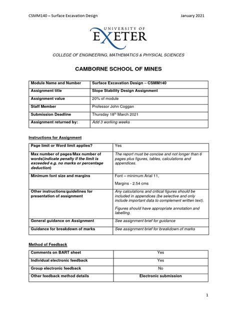 Open Pit Design Assignment2021 Pdf Aquifer Groundwater