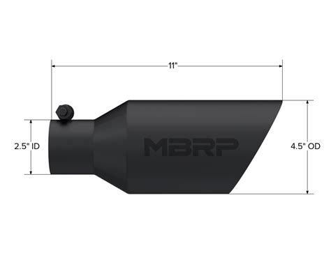 Exhaust Tip 45 Inch Od Dual Wall Angled 3 Inch Inlet 77 Inch Length
