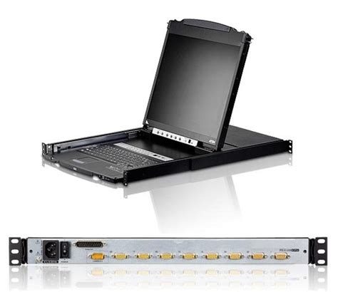16 Port Slideaway LCD KVMP Switch With 19 LCD Aten CL5808N KVM Switch Versand