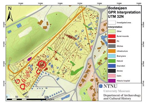 Map Of The Site At Bodøsjøen Presenting Archaeologically Interpreted