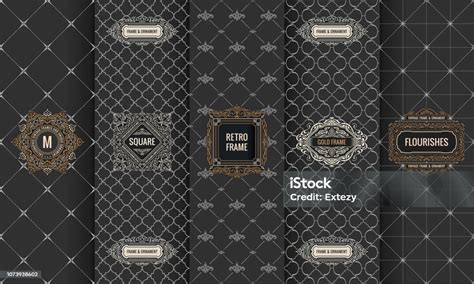 디자인 요소 레이블 아이콘 프레임 고급 제품에 대 한 포장의 벡터 세트 0명에 대한 스톡 벡터 아트 및 기타 이미지 0명 검은색 고급 Istock