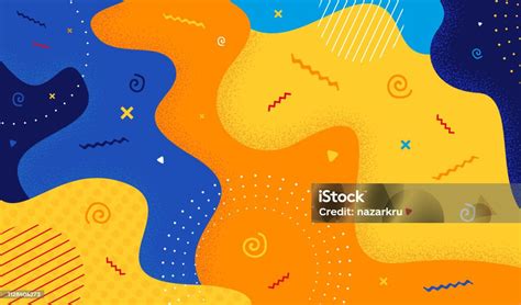 8090 년대 스타일 복고풍 패턴을 추상화 합니다 기하학적 형태와 컬러 스플래시 배경 만화 벡터 일러스트 레이 션 다채로운 드문드문 패턴입니다 배경 주제에 대한 스톡 벡터