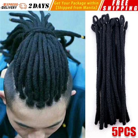 5pcs Locs Extensions Human Hair Dreadlock Extensions 06cm Diameter 100