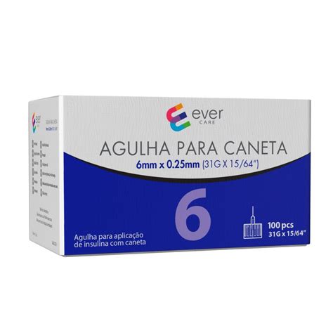 Agulha Caneta Insulina Ever Care 6mm 100 Unidades Drogarias Pacheco