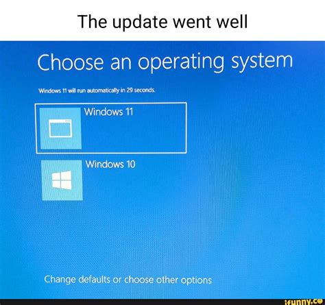 The Update Went Well Choose An Operating System Windows 11 Will Run
