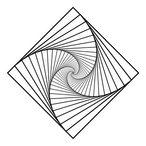 Rotating Concentric Squares Square Optical Illusion Pattern Black And White Geometric