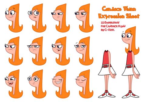 Candace Flynn Expression Sheet By C Hats On Deviantart