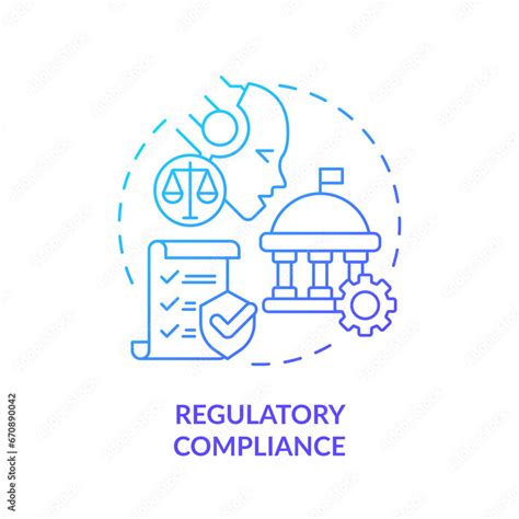 2d Gradient Regulatory Compliance Icon Simple Isolated Vector Cyber Law Thin Line Illustration