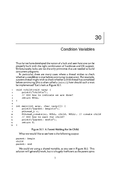 30 Condition Variables 30 Condition Variables Thus Far We Have