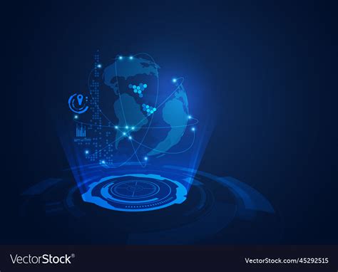 Concept Of Communication Technology Wireframe Vector Image