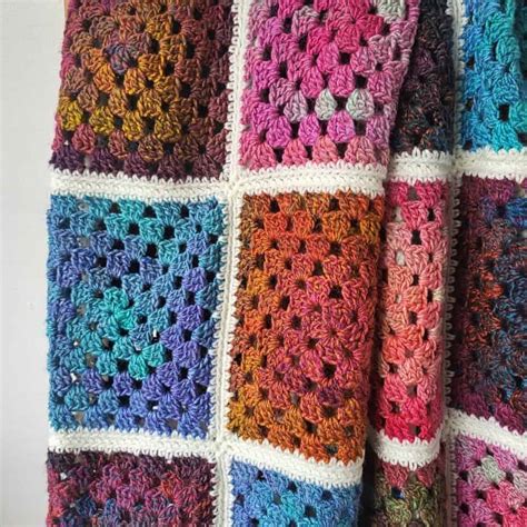 Granny Square Blanket With Variegated Yarn Free Crochet Pattern