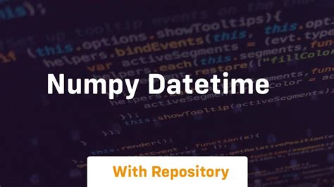 Numpy Datetime Youtube