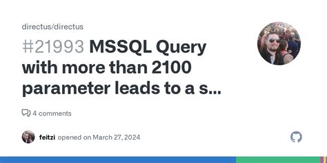 Mssql Query With More Than 2100 Parameter Leads To A Sql Exception · Issue 21993 · Directus