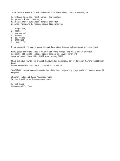 Jasa Unlock And Flash Pdf Komputer