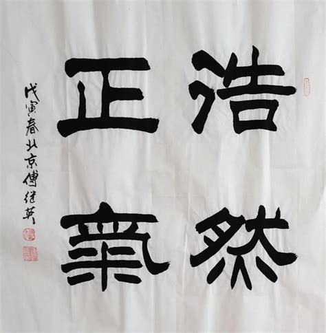 傅继英浩然正气书法作品分享 哔哩哔哩