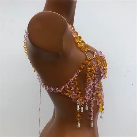 Jewel Pearl Body Chain Brides Body Jewelry Body Chain Bra Chain
