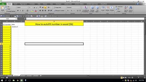 How To Auto Fill Number And Date In Excel 56 Youtube