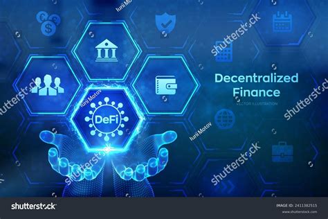 Defi Decentralized Finance Blockchain Decentralized Financial Stock Vector Royalty Free