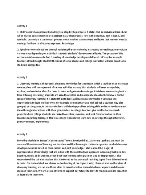 Bruners Constructivist Theory Pdf Constructivism Philosophy Of Education Learning