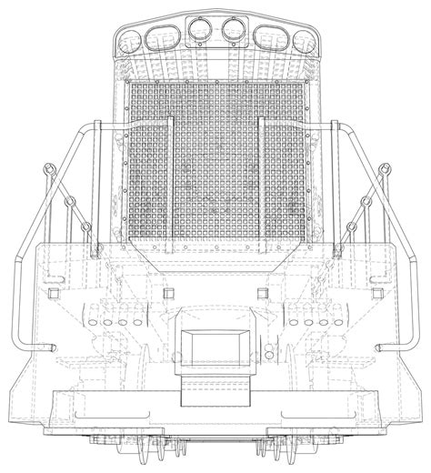Premium Vector Train Engines Technical Wireframe Vector Rendering Of D Eps Format