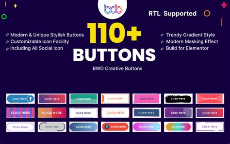 Creative Button Wordpress Plugin For Elementor