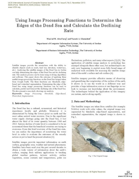 Pdf Using Image Processing Functions To Determine The Edges Of