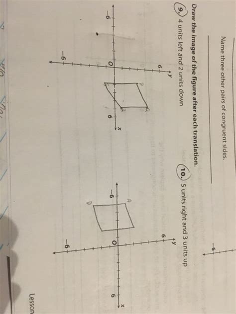 Solved Draw The Image Of The Figure After Each Translation