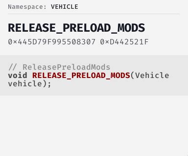 ReleasePreloadMods FiveM Natives Cfx Re Docs