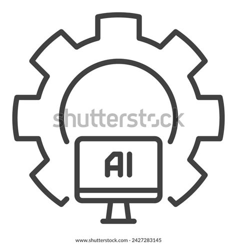 Artificial Intelligence Computer Inside Cog Wheel Stock Vector Royalty Free 2427283145